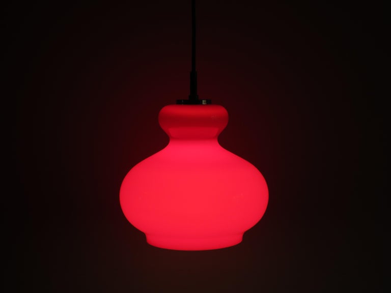 Peill and Putzler Red glass hanging lamp, Germany 1960-1970 For Sale at ...