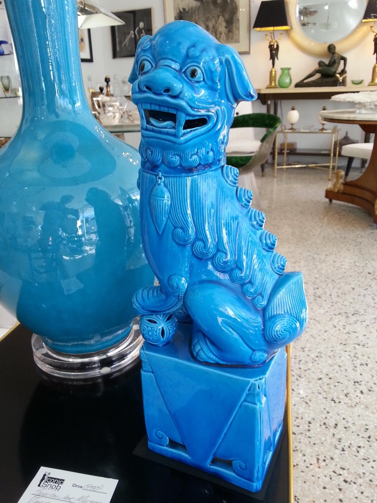 Peking Blue Foo Dogs at 1stDibs