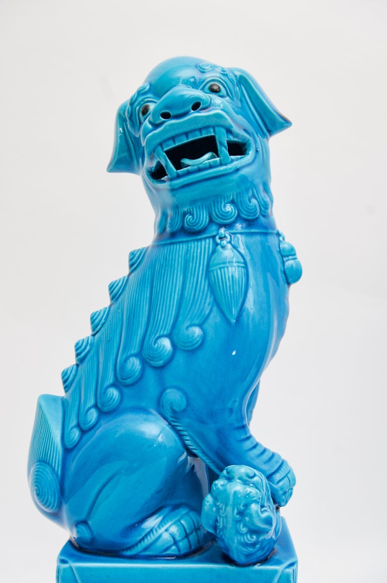 Peking Blue Foo Dogs at 1stDibs