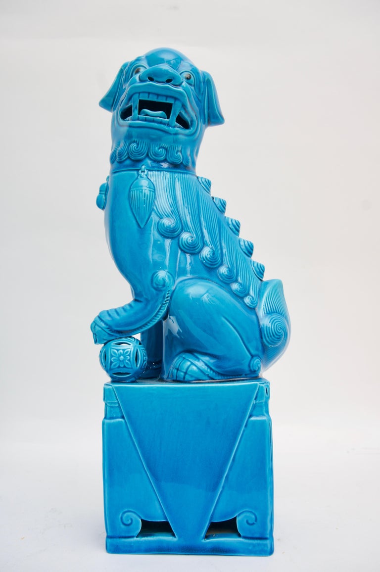 Peking Blue Foo Dogs at 1stDibs