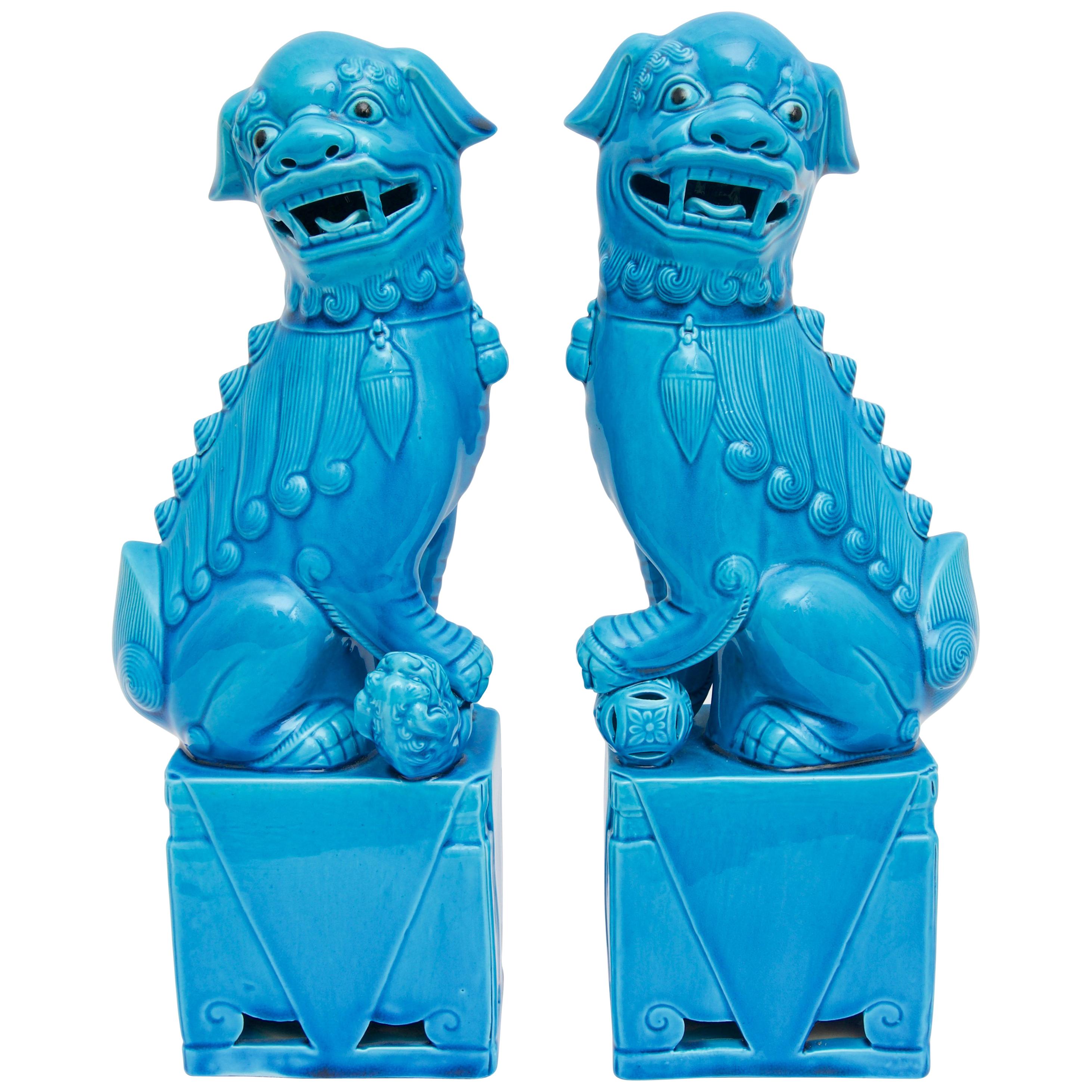Peking Blue Foo Dogs at 1stDibs
