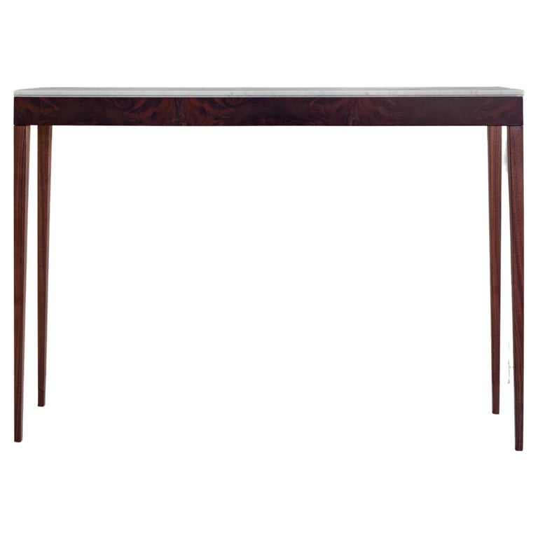 Table console Pelham, petite console avec plateau en marbre En vente ...