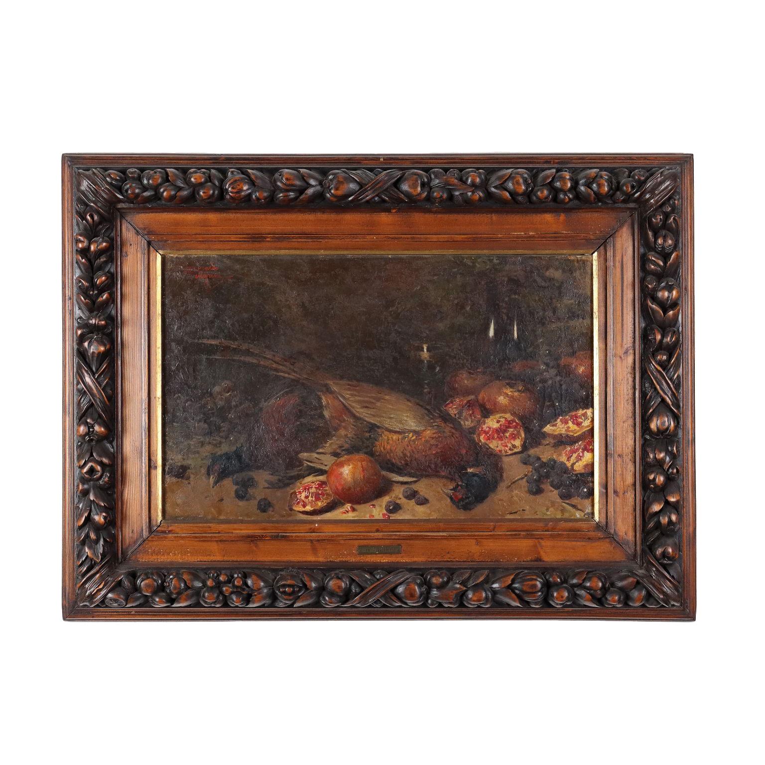 Pellegrini Riccardo - Still life with Pheasants, Pomegranates and ...