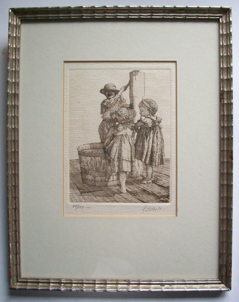 PELLETIER - 45/150 - Antique Sepia Engraving - Silver Gilt Frame ...