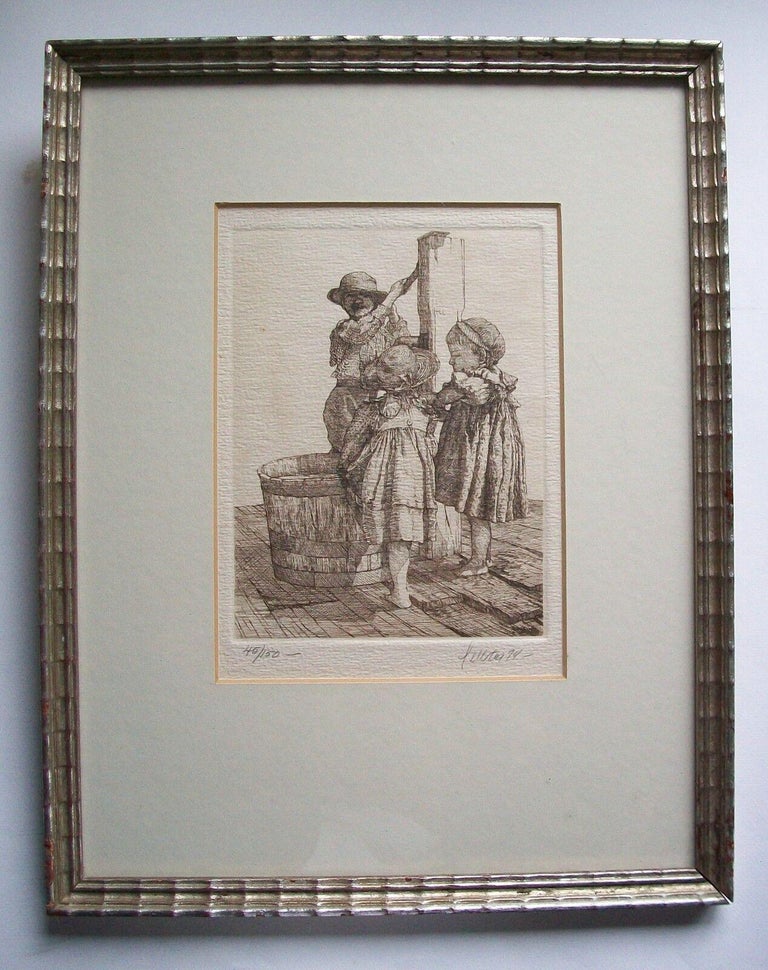 PELLETIER - 45/150 - Antique Sepia Engraving - Silver Gilt Frame ...