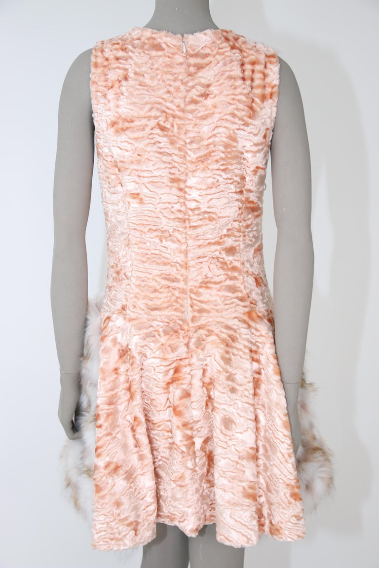 Pelush Couture White Faux Fur Dress With Three Dimensional Flowers - Small For Sale at 1stDibs ...