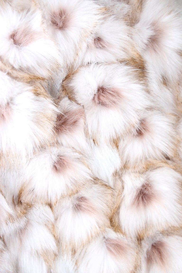 Pelush Couture White Faux Fur Dress With Three Dimensional Flowers - Small For Sale at 1stDibs ...