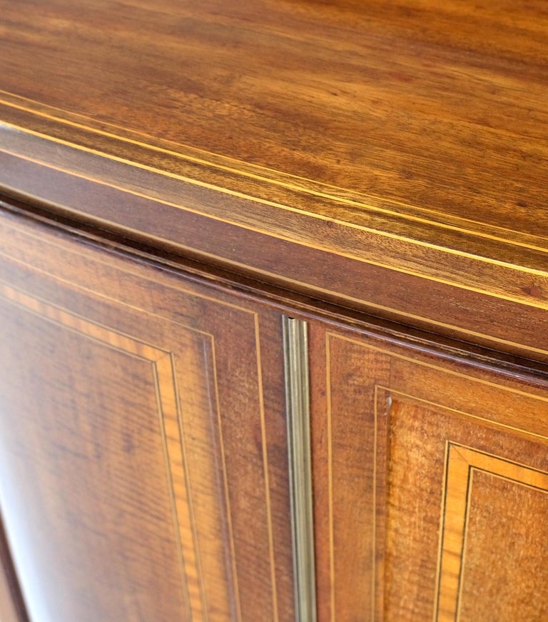 Pencil Inlay Mahogany Bow Front Pull Out Shelves Record Cabinet Storage ...