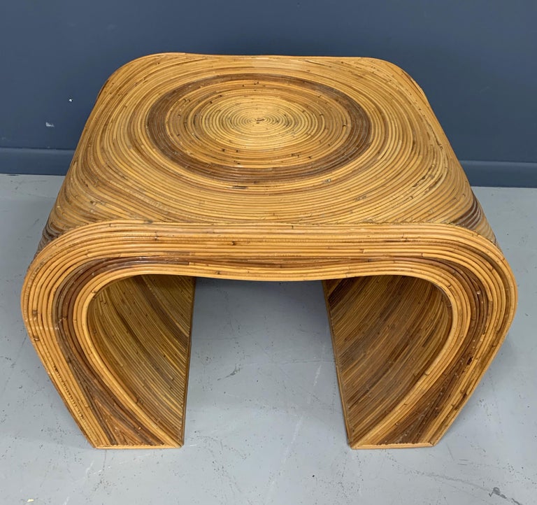 Pencil Reed Modern Side Tables the Style of Gabriella Crespi Midcentury ...