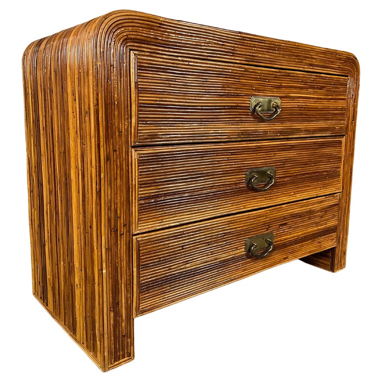 Pencil Reed Rattan Chest of Drawers at 1stDibs