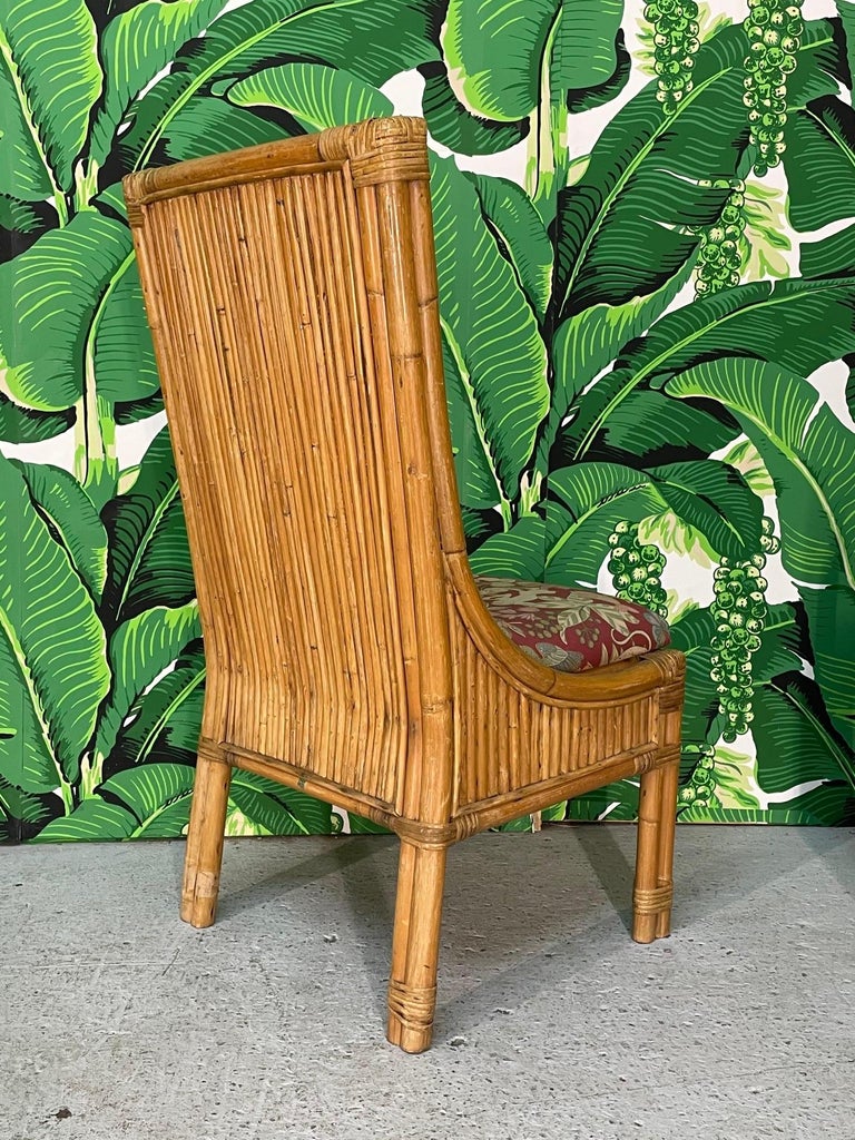 Pencil Reed Rattan High Back Dining Chairs, Set of 10 at 1stDibs