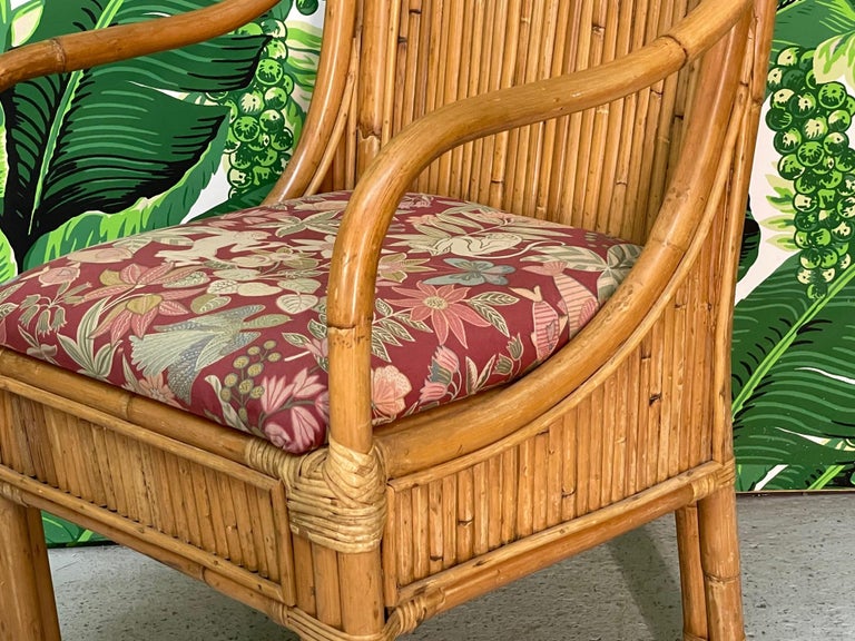 Pencil Reed Rattan High Back Dining Chairs, Set of 10 at 1stDibs