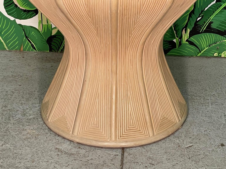 Pencil Reed Rattan Sculptural Dining Table Base For Sale at 1stDibs