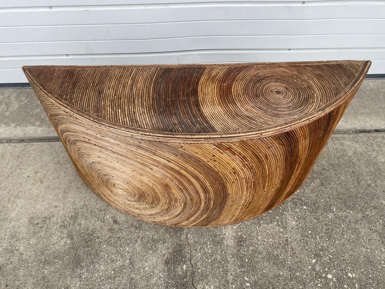 Pencil Reed/ Split Reed Console Table For Sale at 1stDibs