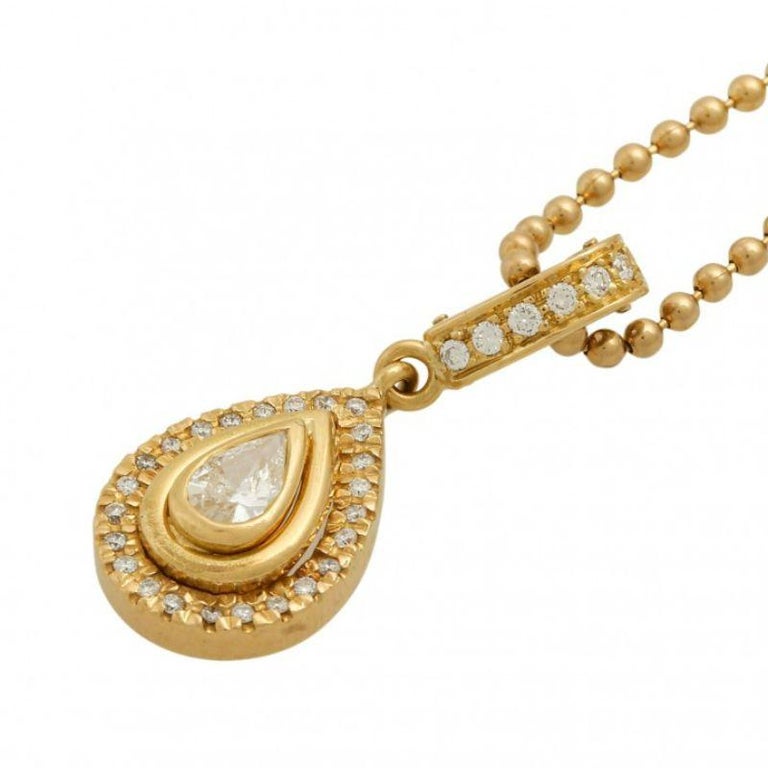 Pendant Clip with Diamond Teardrop For Sale at 1stDibs