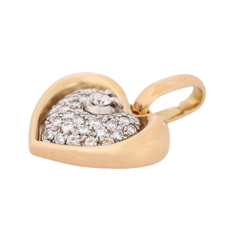Pendant 'Heart' with Diamonds For Sale at 1stDibs