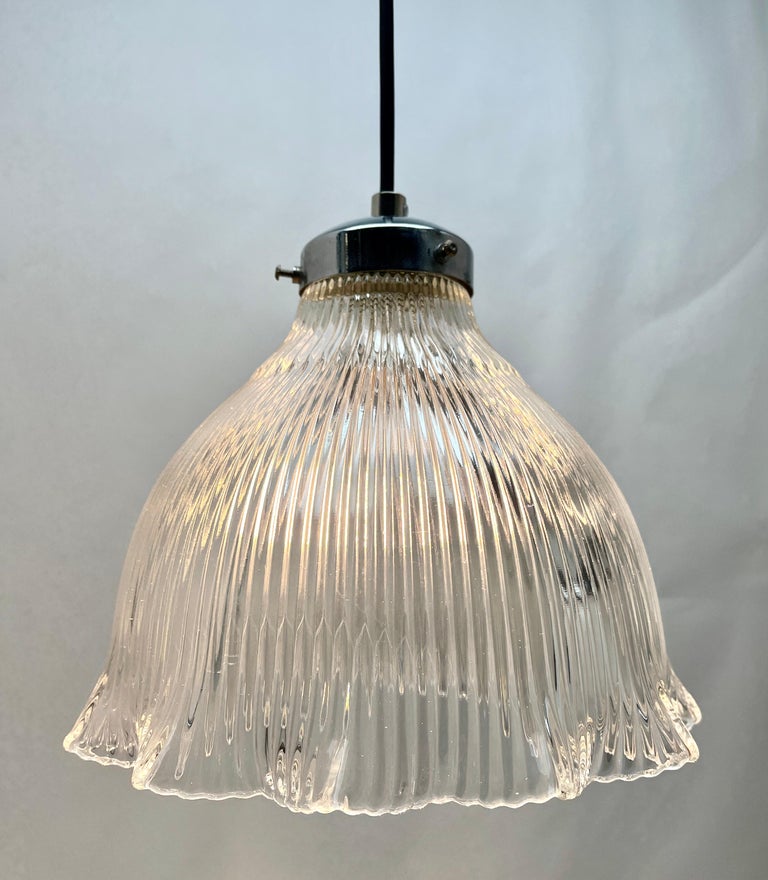 Pendant Lamp with a Corrugated Glass Shade, 1950s, Netherlands For Sale ...