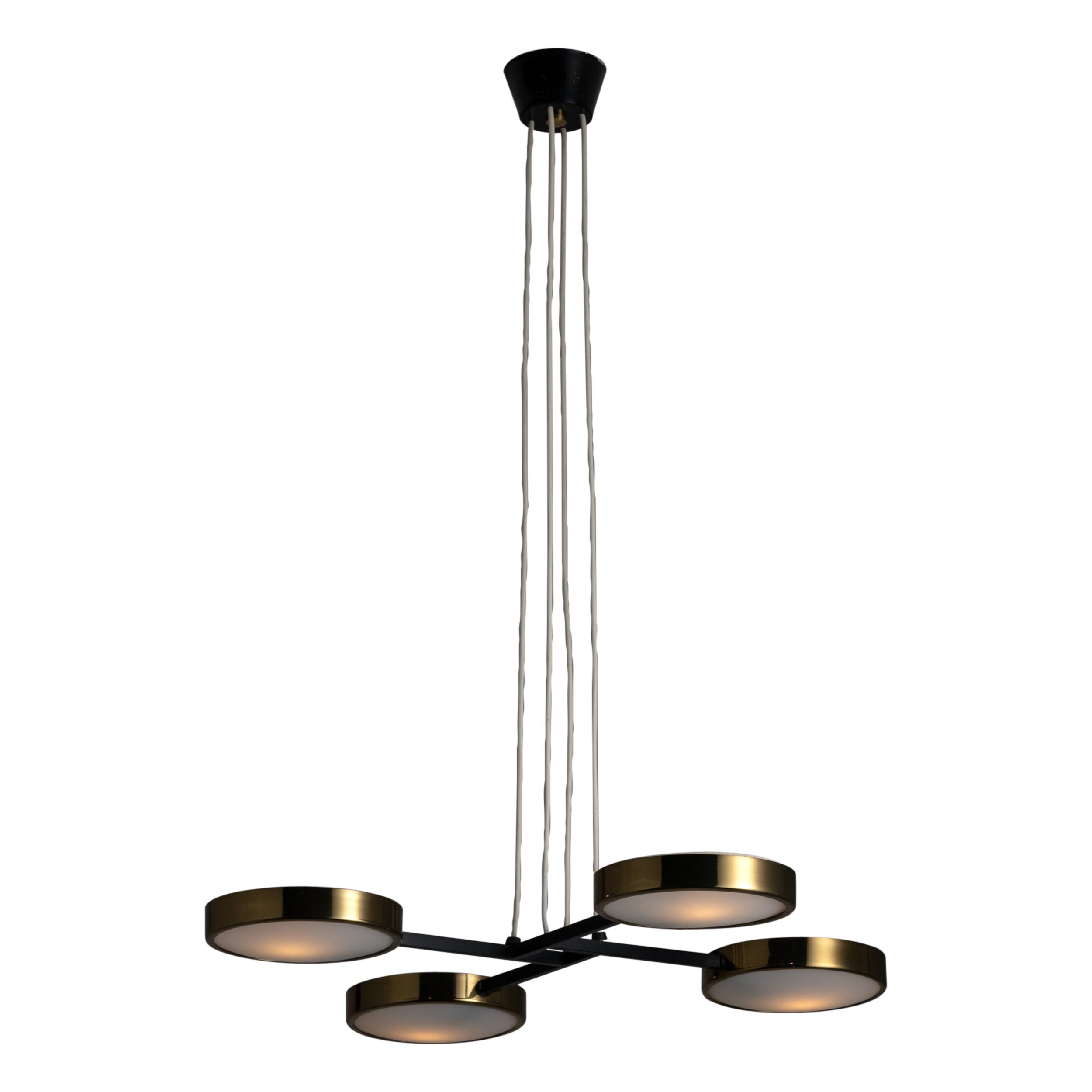 1960s Stilnovo White Pendant Light Fixture at 1stDibs