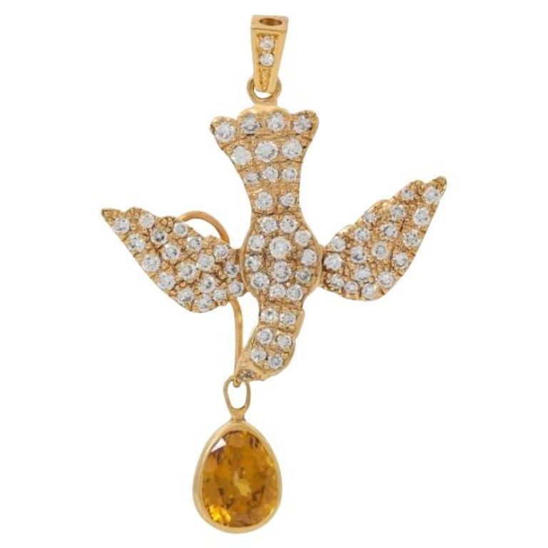 Pendant 'Peace Dove' with Diamonds For Sale at 1stDibs