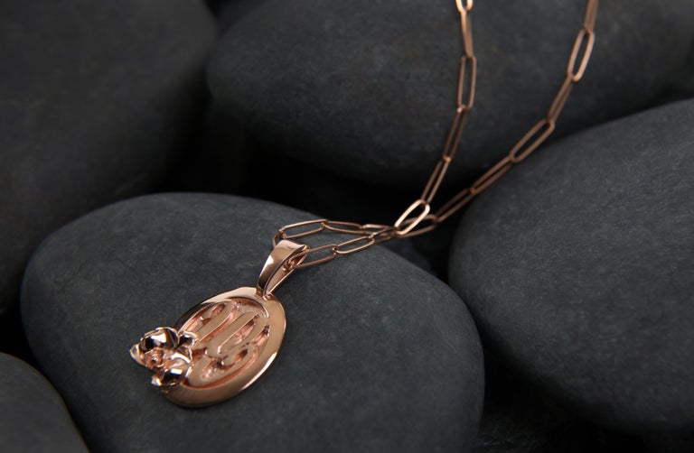 Pendant, Rose Gold Logo Charm Embossed with a Moth Orchid 'Phalaenopsis ...