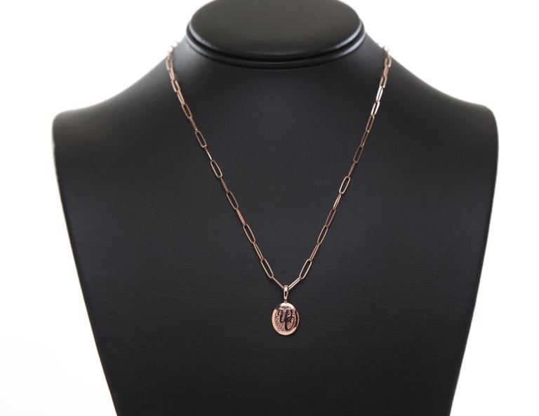 Pendant: Rose Gold Logo Charm For Sale at 1stDibs