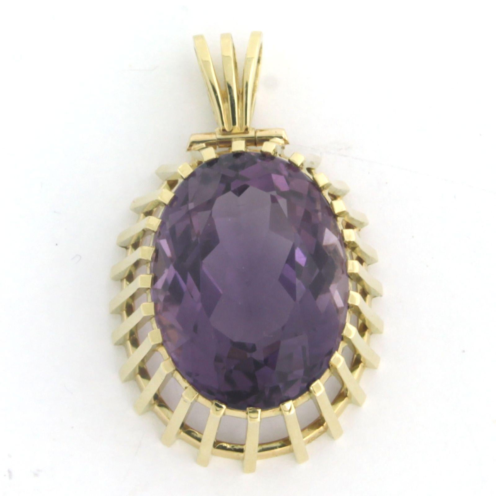 Pendant set with amethyst 14k yellow gold For Sale at 1stDibs