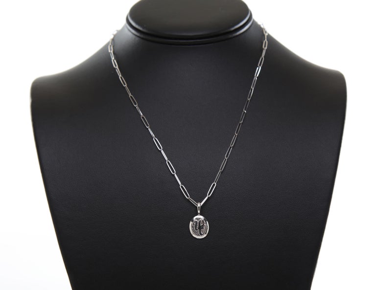 Pendant, White Gold Logo Charm For Sale at 1stDibs