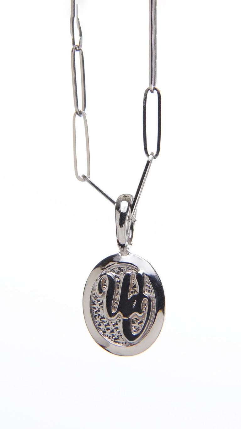 Pendant, White Gold Logo Charm For Sale at 1stDibs