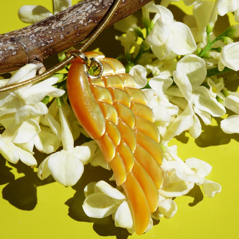 Pendant Wing Mother-of-pearl Gold Angel Wings a Perfect Gift Noble For ...