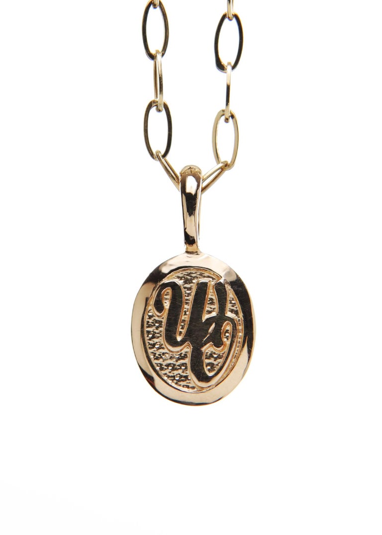 Pendant, Yellow Gold Logo Charm For Sale at 1stDibs