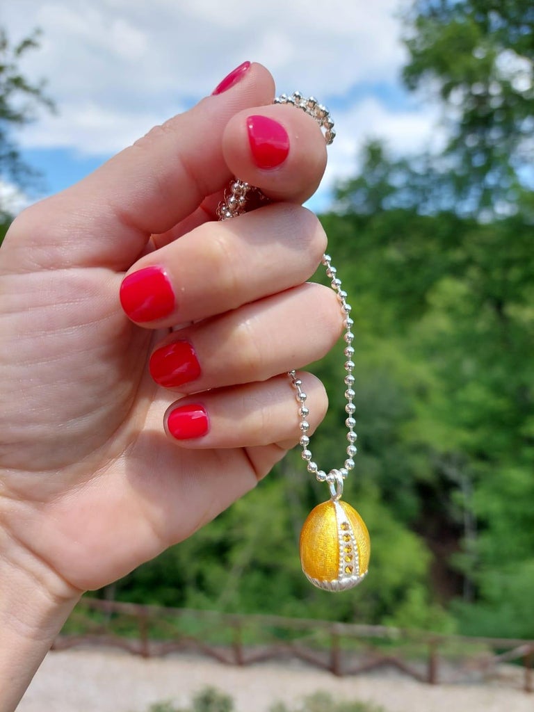 Pendent Fabergé Style Silver, Sterling Silver, Handmade, Italy For Sale ...