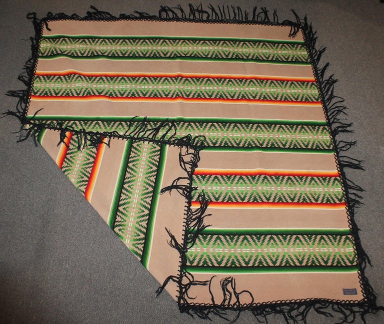 Pendleton Fringed Indian Design Camp Blanket at 1stDibs