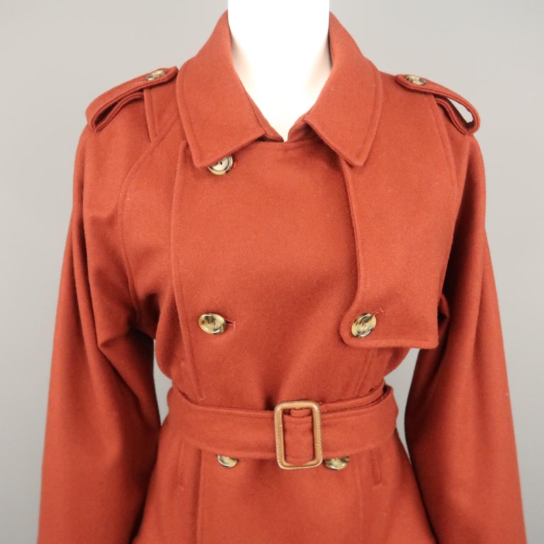 PENDLETON Size XL Brick Wool Portland Collection Trenchcoat For Sale at ...