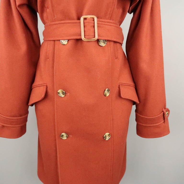 PENDLETON Size XL Brick Wool Portland Collection Trenchcoat For Sale at ...