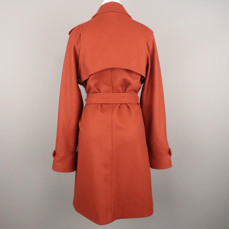 PENDLETON Size XL Brick Wool Portland Collection Trenchcoat For Sale at ...