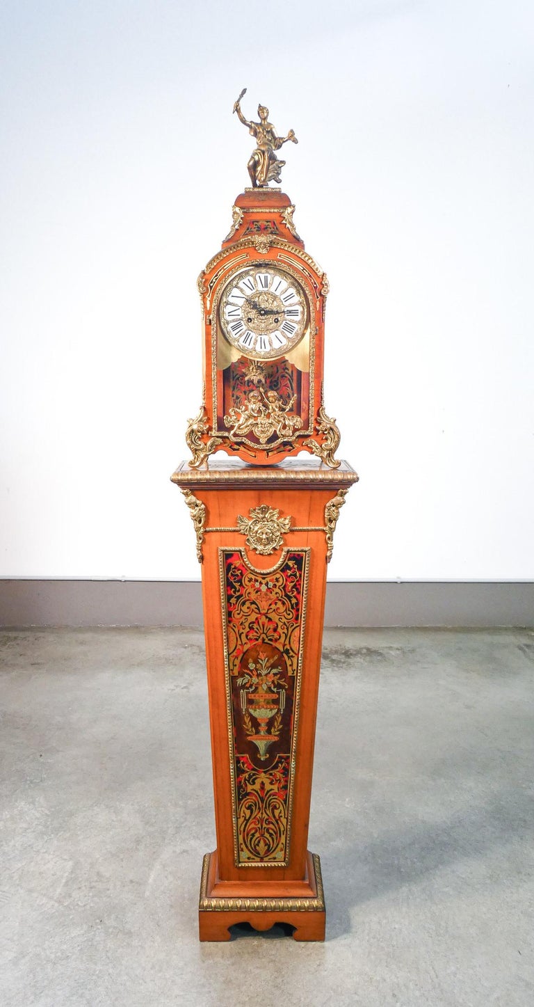 Pendulum Clock with Richly Inlaid Column in the Boulle Style, Louis XIV ...