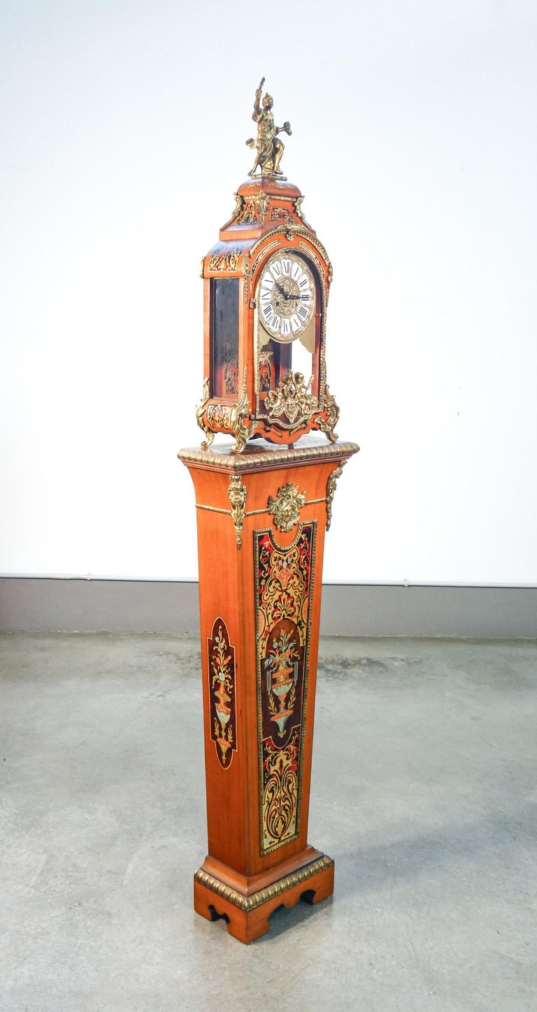 Pendulum Clock with Richly Inlaid Column in the Boulle Style, Louis XIV ...