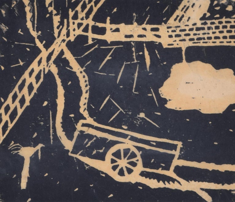 Penelope Ellis - Farmyard I woodcut print by Penelope Ellis Modern ...