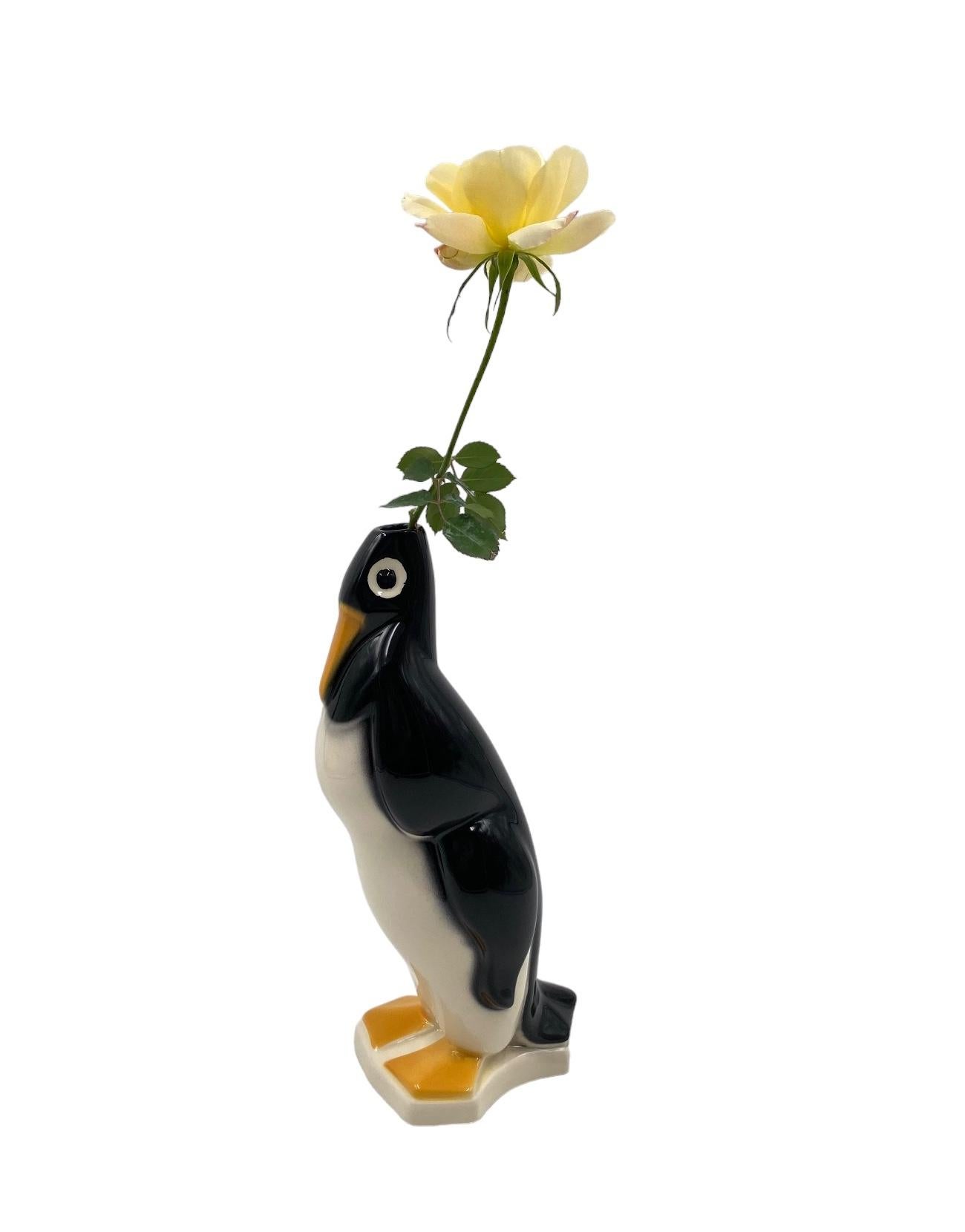 Penguin ceramic solifleur vase, Saint Clement France 1920s For Sale at ...
