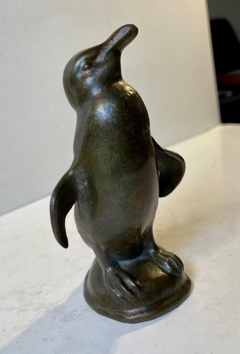 Penguin Sculpture in Patinated Bronze, 1930s at 1stDibs