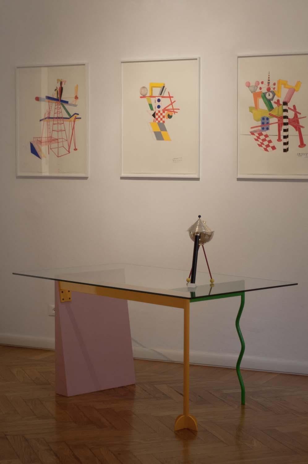 Peninsula Metal and Glass Side Table, by Peter Shire for Memphis Milano ...