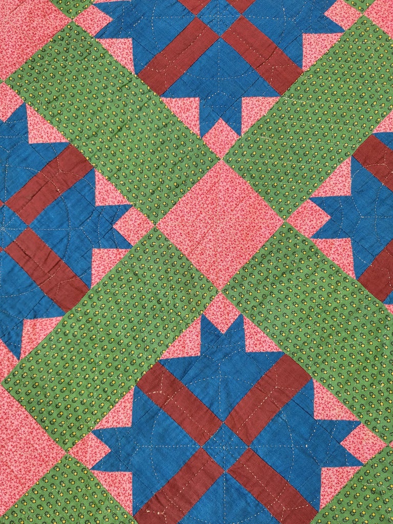 Pennsylvania 19th Century Quilt Tumbling Geometric For Sale at 1stDibs