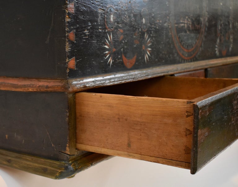 Pennsylvania German Painted and Decorated Chest over Three Drawers at ...