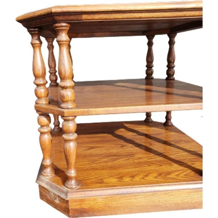 Pennsylvania House 3 Tier Solid Tiger Oak Table with Spindle Legs For ...