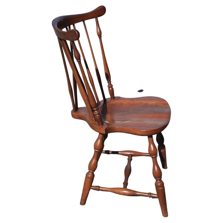 Pennsylvania House Solid Cherry Fiddleback Brace Back Windsor Chairs, C ...