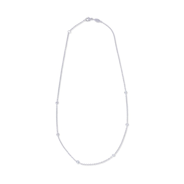 Penny Preville White Gold and Diamond Station Necklace For Sale at 1stDibs