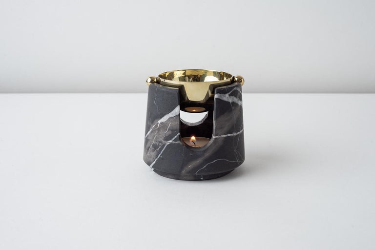 Pentolo Black Marble and Brass Oil Diffuser For Sale at 1stDibs