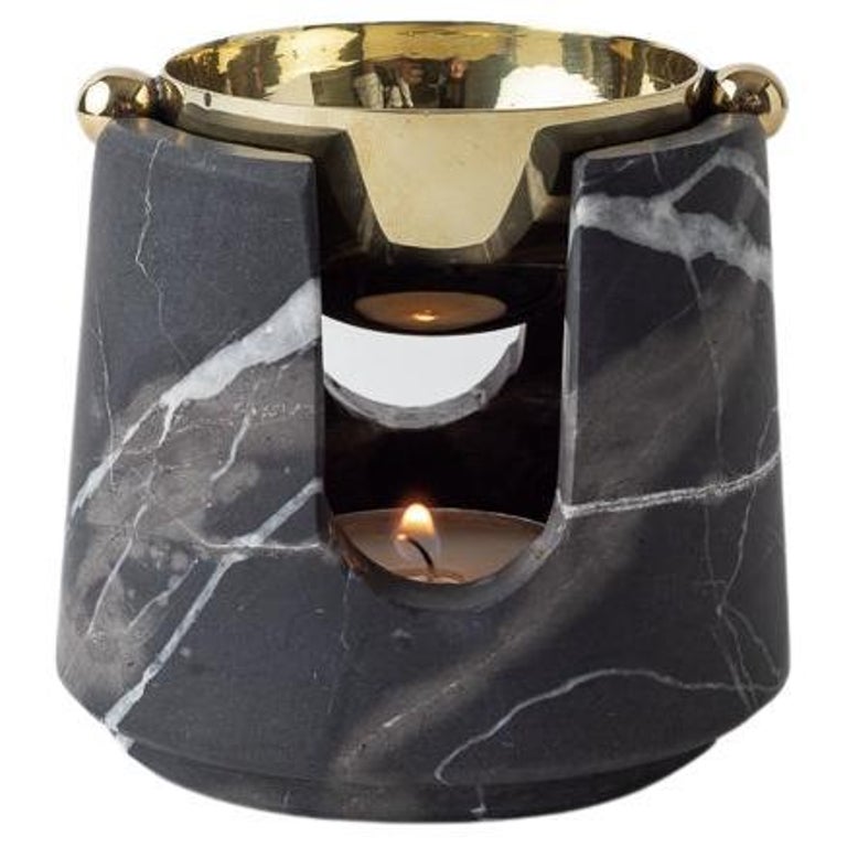 Pentolo Black Marble and Brass Oil Diffuser For Sale at 1stDibs