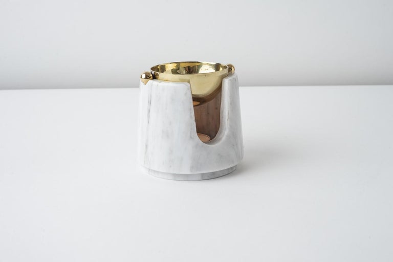 Pentolo Brass and Travertine Marble Oil Diffuser For Sale at 1stDibs