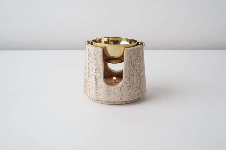 Pentolo Brass and Travertine Marble Oil Diffuser For Sale at 1stDibs